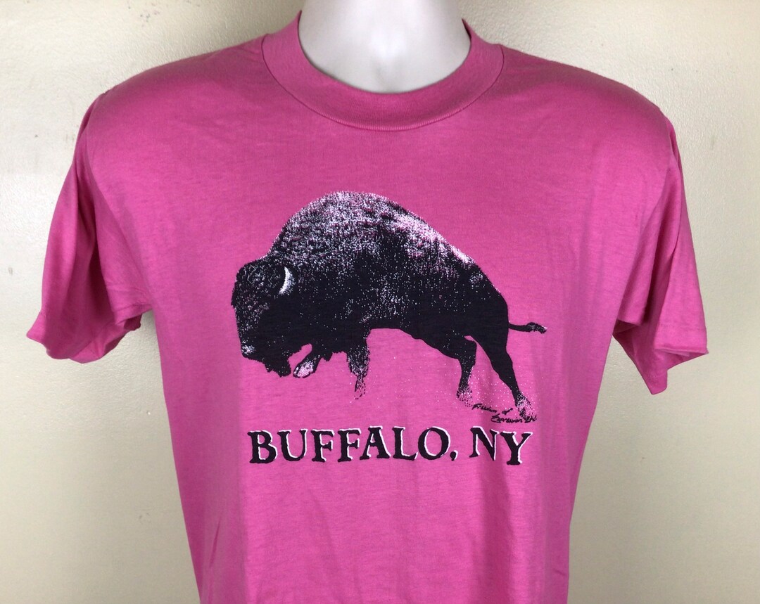 Vtg 80s Buffalo NY T-shirt Pink S/M Destination City Tourism Souvenir ...
