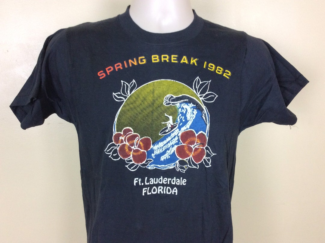 Vtg 1982 Spring Break Ft Lauderdale T-shirt Black XS/S 80s Screen Stars ...