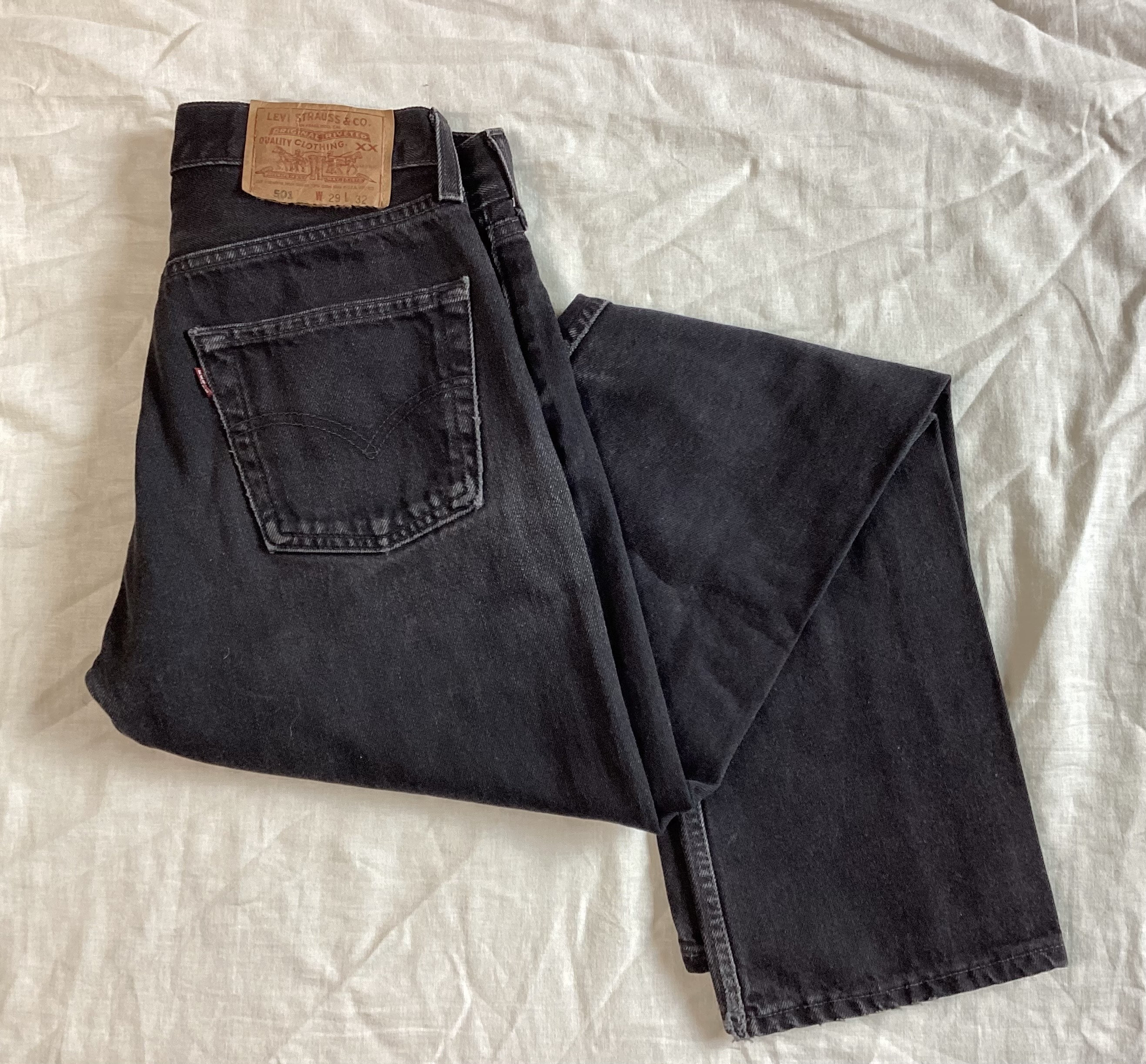 Vtg 90s Levi's 501 0660 Faded Black Button Fly Jeans 29 X 32 Vtg 90s Levi's 501 0660 Faded Black Button Fly Jeans 29 X 32
