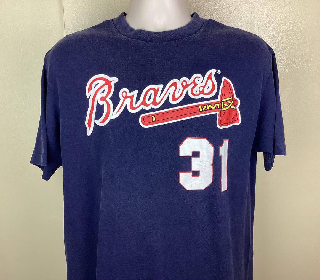 Vintage 1994 Greg Maddux Atlanta Braves T-shirt Blue L 90s MLB Player ...