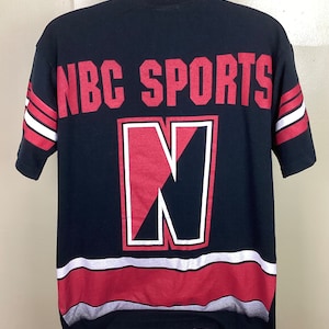 Vtg 90s NBC Sports T-shirt Black L/xl Pro Player All Over Print Tv ...