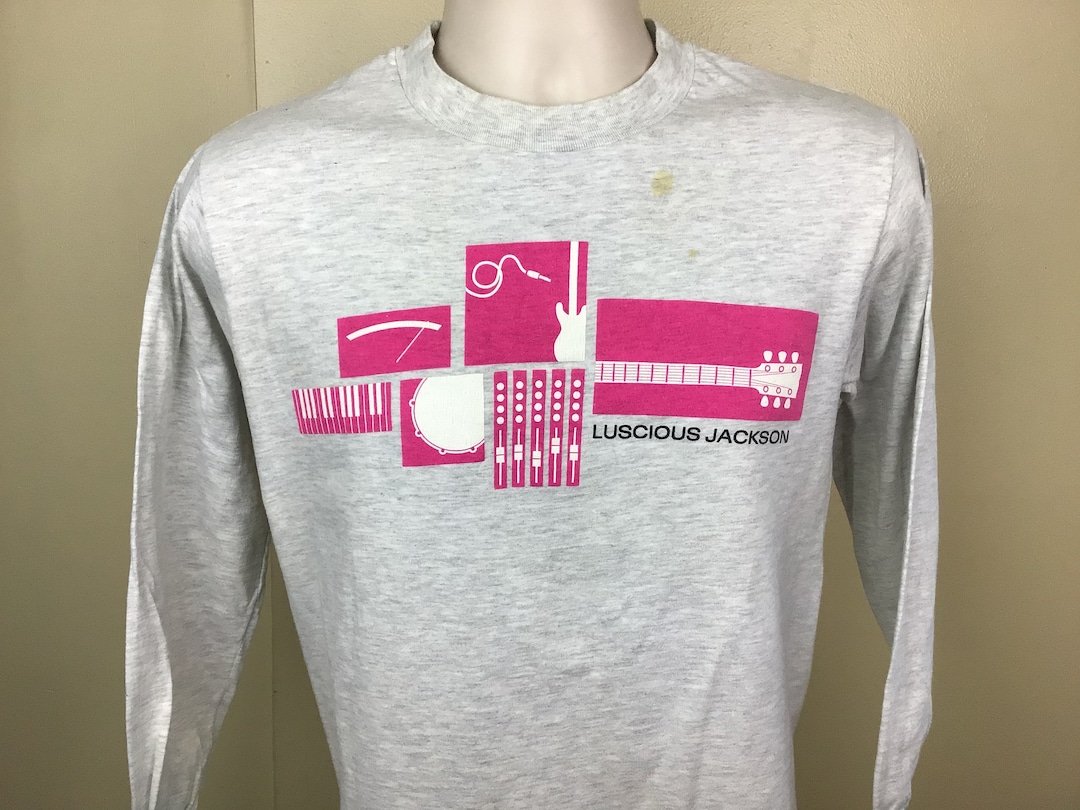 Vtg 90s Luscious Jackson Long Sleeve T-shirt Heather Gray S Alternative ...