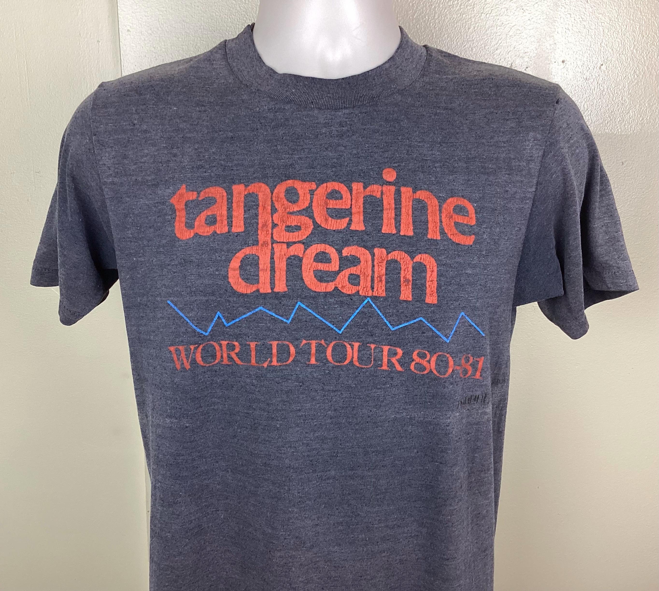 Vtg 1980 Tangerine Dream World Tour Concert T-shirt S/M Gray Vtg 1980 Tangerine Dream World Tour Concert T-shirt S/M Gray