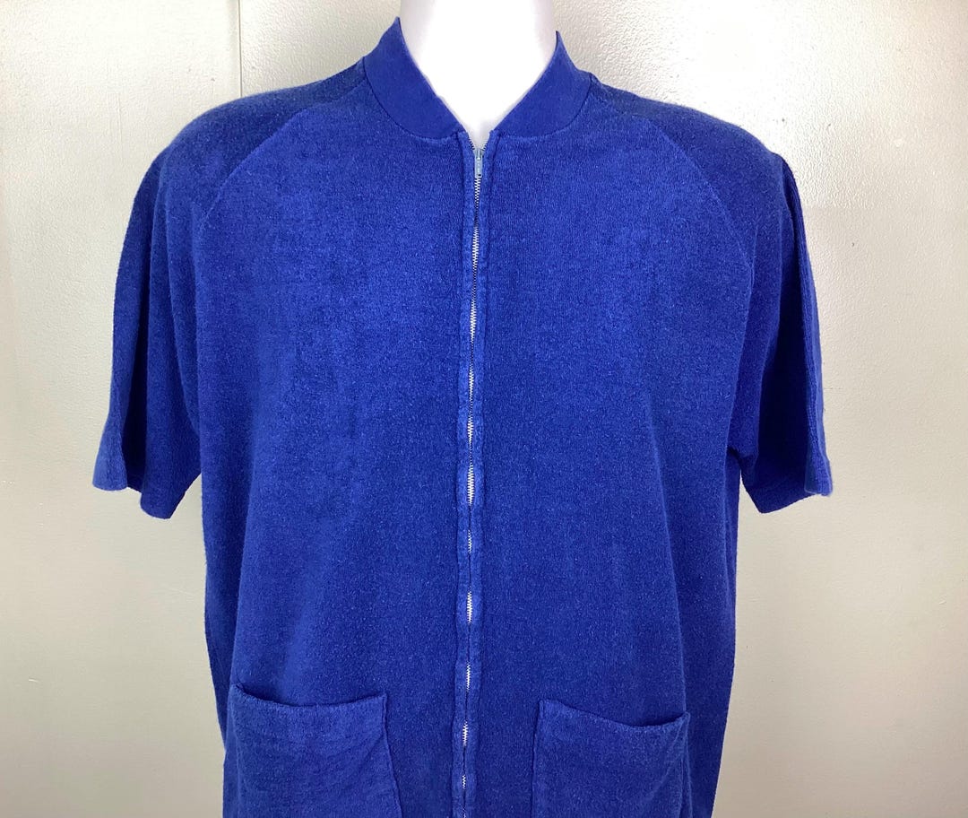 Vtg 60s Jantzen Gold Tag Terry Cloth Cabana Jacket Full Zip Short ...