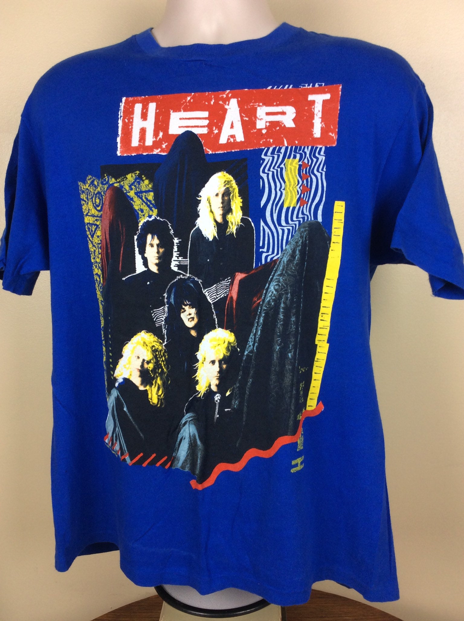 Vtg 1988 Heart Concert T-shirt Blue L/XL 80s Ann Nancy Vtg 1988 Heart Concert T-shirt Blue L/XL 80s Ann Nancy