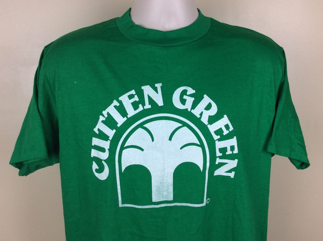 Vtg Early 80s Cutten Green T-shirt Green L/XL Houston Texas Hanes 50/50 ...