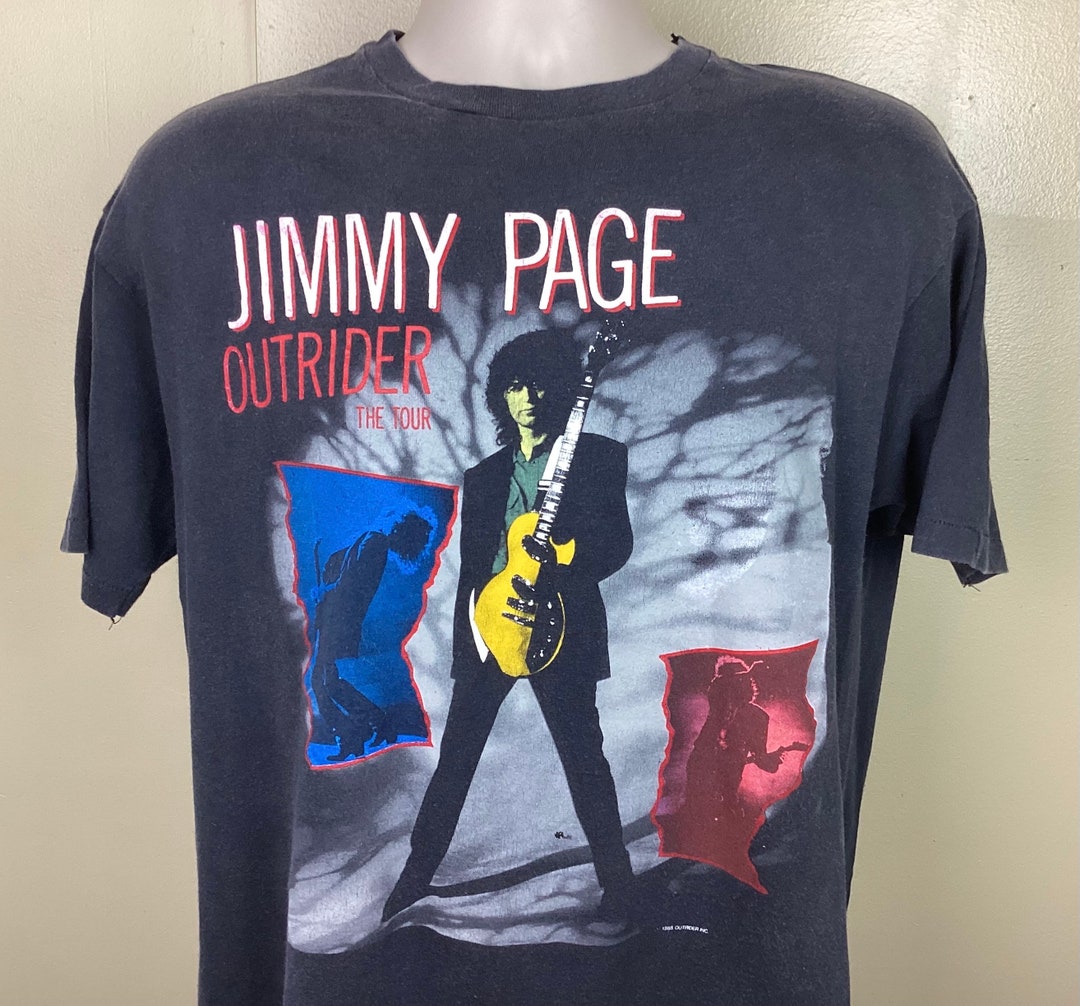 Vtg 1988 Jimmy Page Outrider Tour Concert T-shirt L/XL 80s Led Zeppelin ...