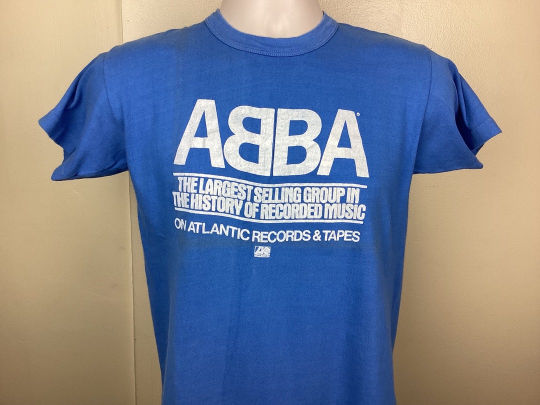 Vtg 70s Abba T-shirt Blue S/M Pop Rock Disco Band Single Stitch - Etsy