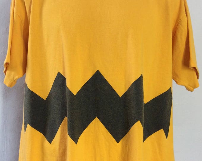 Vtg 90s Balzout Skateboards Charlie Brown T-shirt Yellow XL Dan Paterka ...