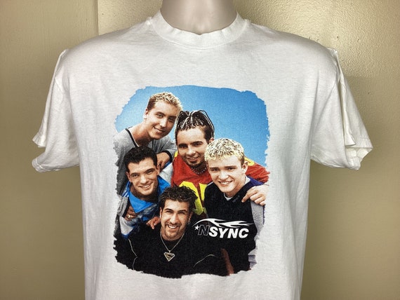 Koszulka Vtg 90s N Sync Bia a M odzie owa XL Doros a M NSync Boy Band Pop Music Group Justin Timberlake Etsy Polska