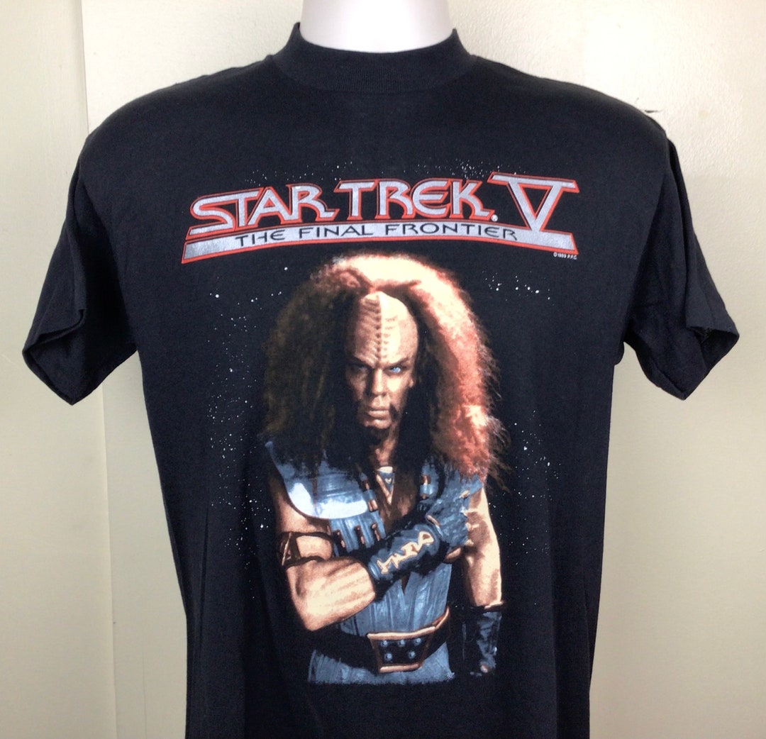 Vtg 1989 Star Trek V the Final Frontier Captain Klaa T-shirt Black M ...