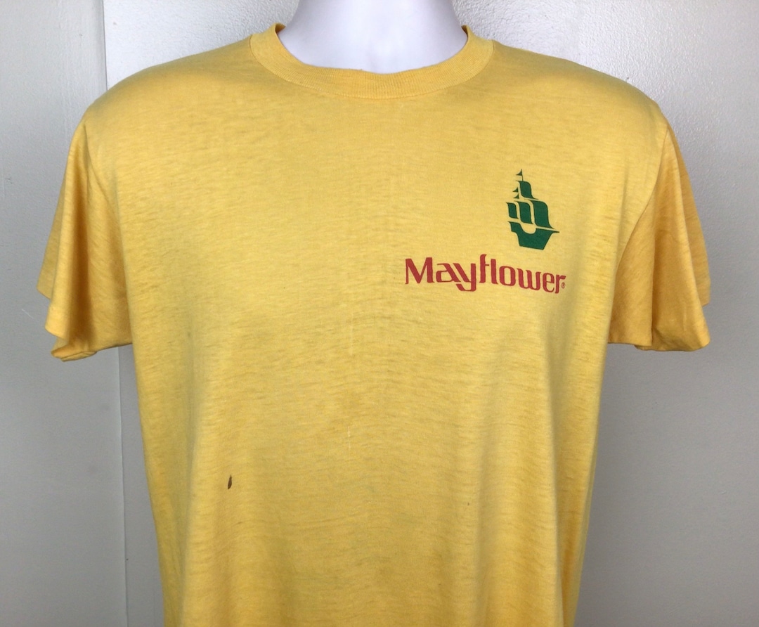 Vtg 70s 80s Mayflower Moving T-shirt Gold Yellow M/L Company Velva ...