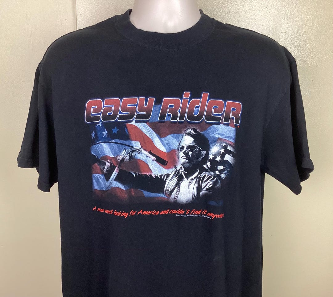 Vtg 2002 Easy Rider T-shirt Black L Y2K Peter Fonda Motorcycle Biker ...