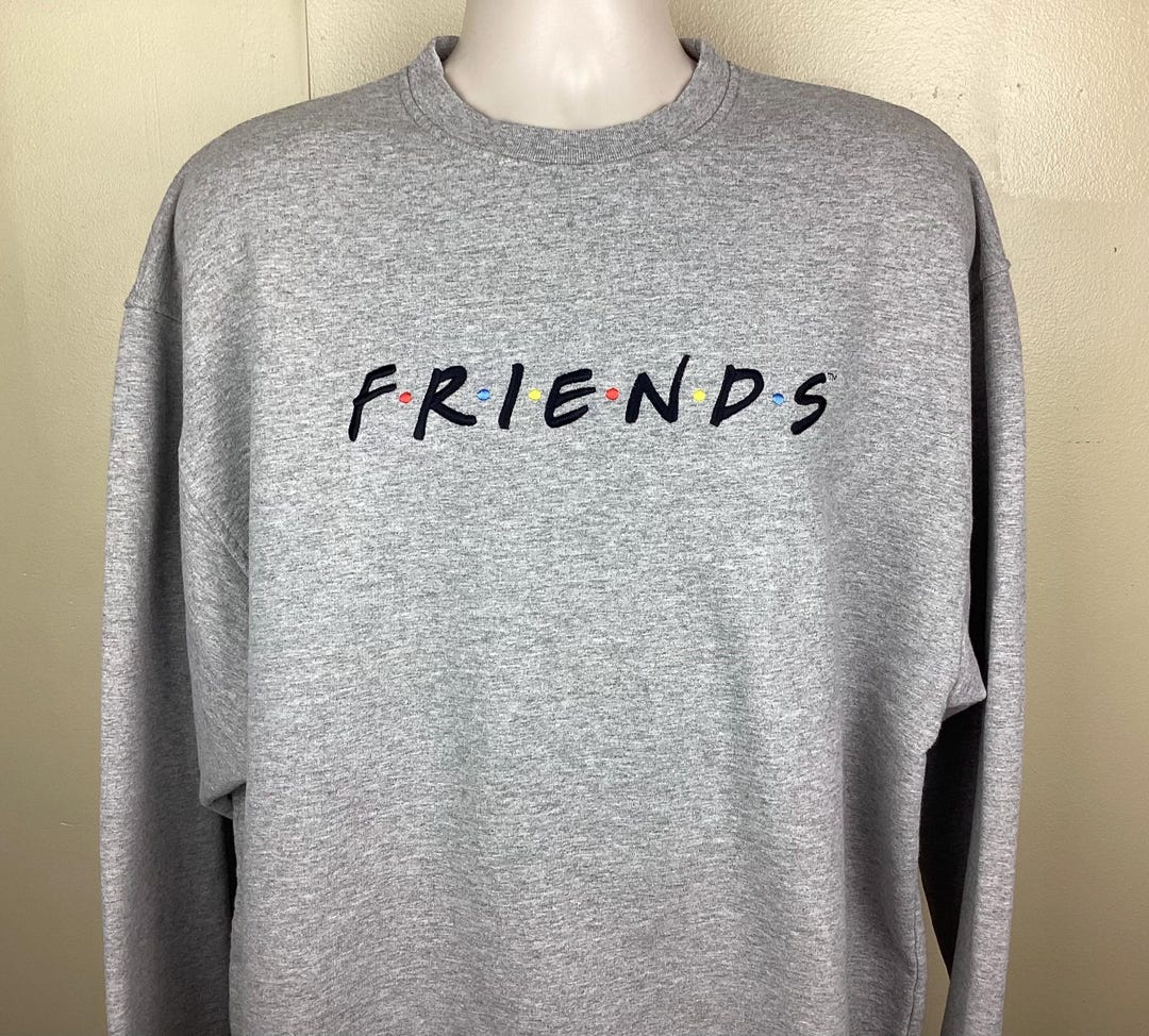 Vintage Y2K Friends TV Show Embroidered Crewneck Sweatshirt Heather ...