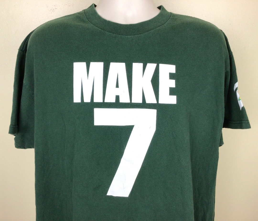 Vtg 2000 Make 7 up Yours T-shirt Green XL Y2K 7up TV Commercial Soda ...