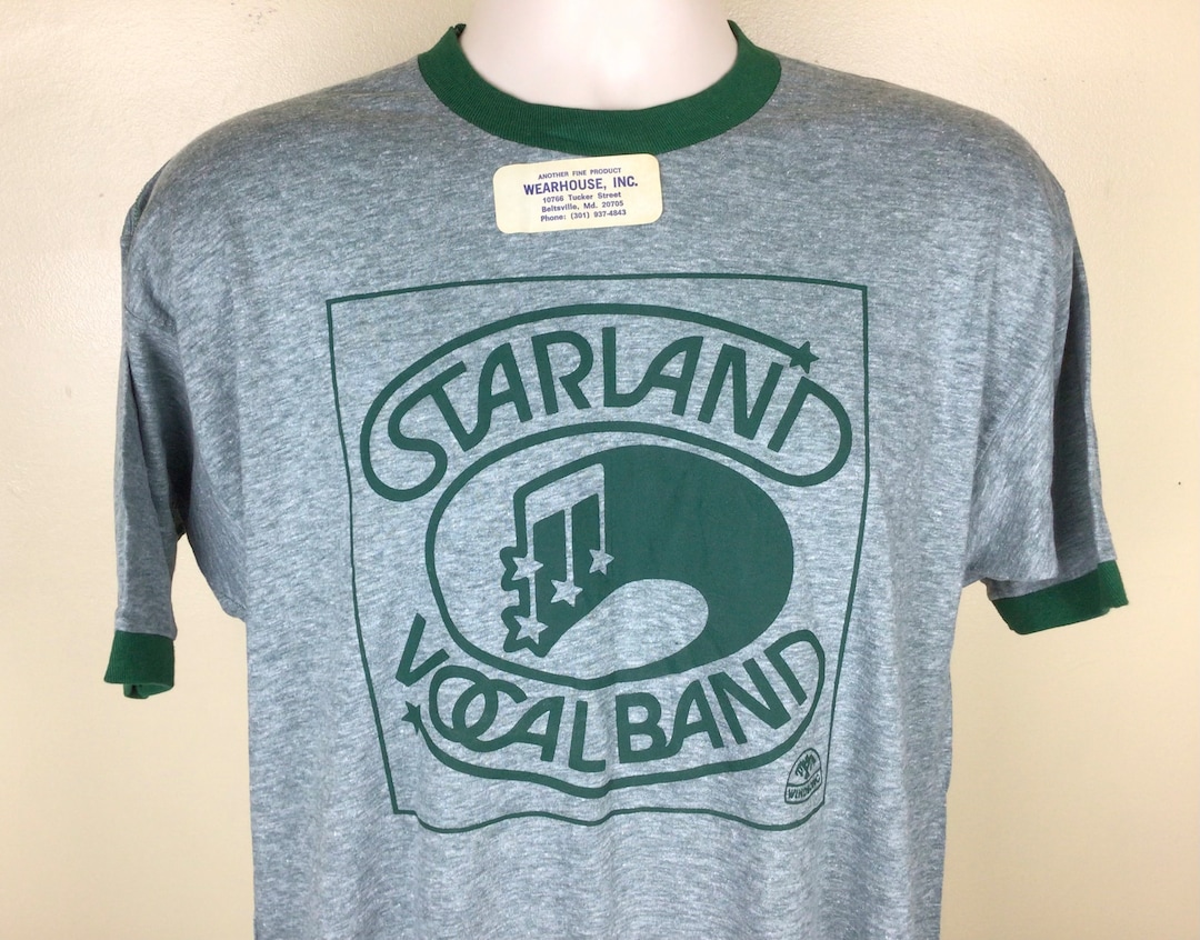 Vtg 70s Starland Vocal Band Ringer T-shirt Heather Green L/XL Deadstock ...