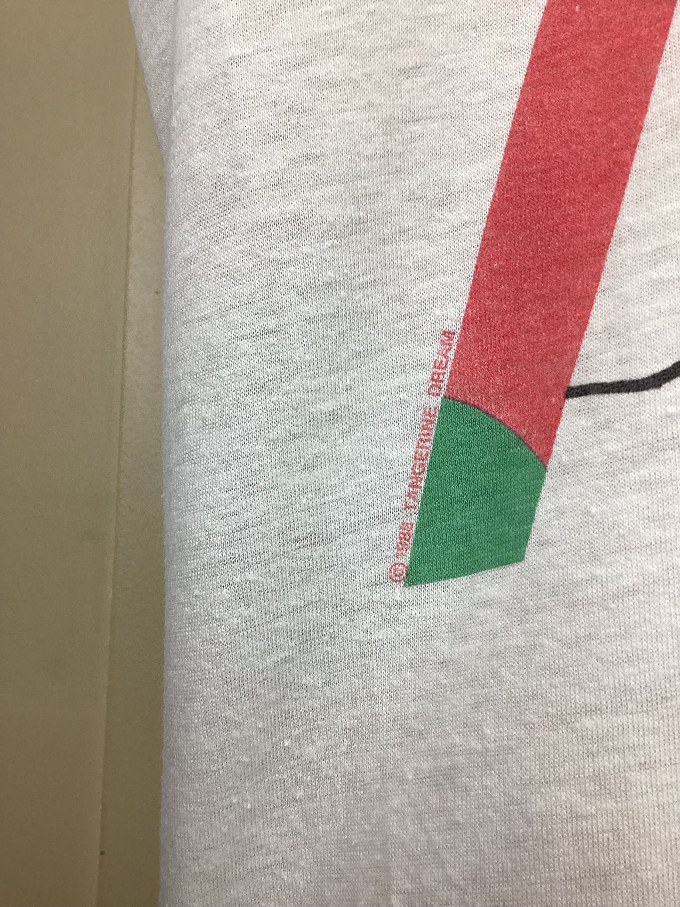 Vtg 1988 Tangerine Dream Optical Race Concert T-shirt White Vtg 1988 Tangerine Dream Optical Race Concert T-shirt White