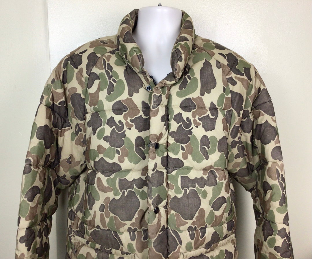 Vtg 90s LL Bean Camo Puffer Coat Green Beige Size L Camouflage - Etsy