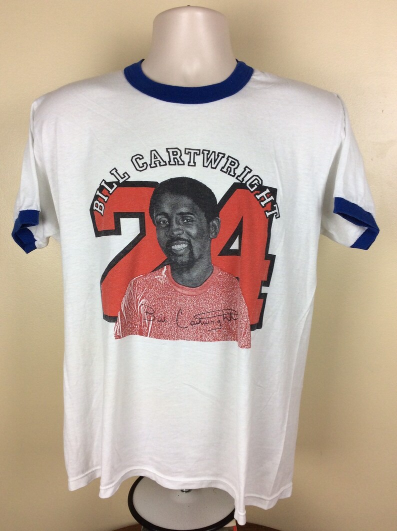 Vtg 1988 Bill Cartwright Ringer T-shirt White M/L 80s New York - Etsy