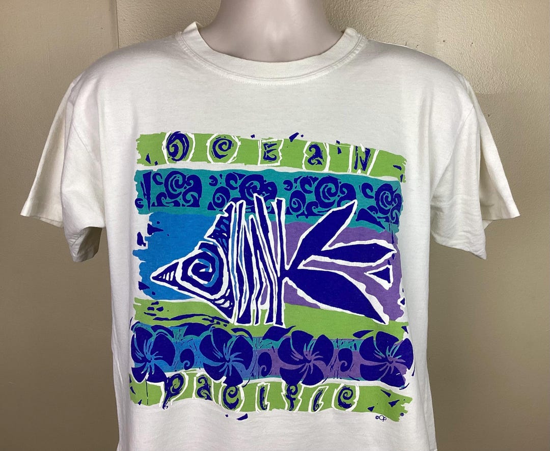 Vtg Early 90s OP Ocean Pacific T-shirt White Short Size M Single Stitch ...