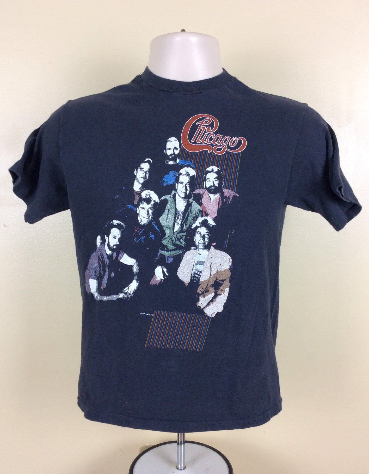 Vtg 1985 Chicago Concert T-shirt Black XS/S 80s Yacht Rock Vtg 1985 Chicago Concert T-shirt Black XS/S 80s Yacht Rock