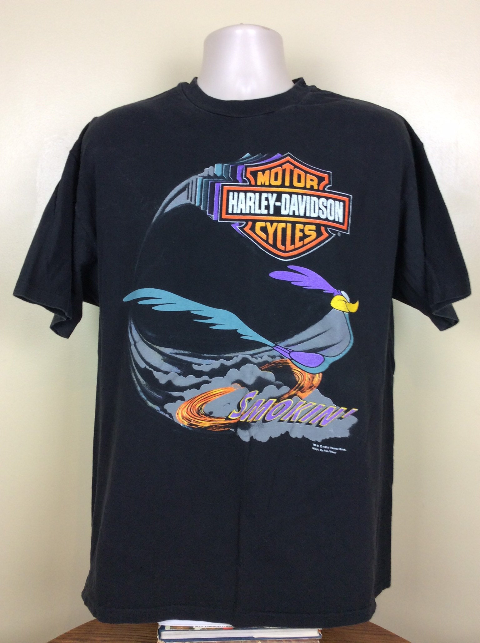 Vtg 1993 Harley Davidson Road Runner T-shirt Black XL 90s Vtg 1993 Harley Davidson Road Runner T-shirt Black XL 90s