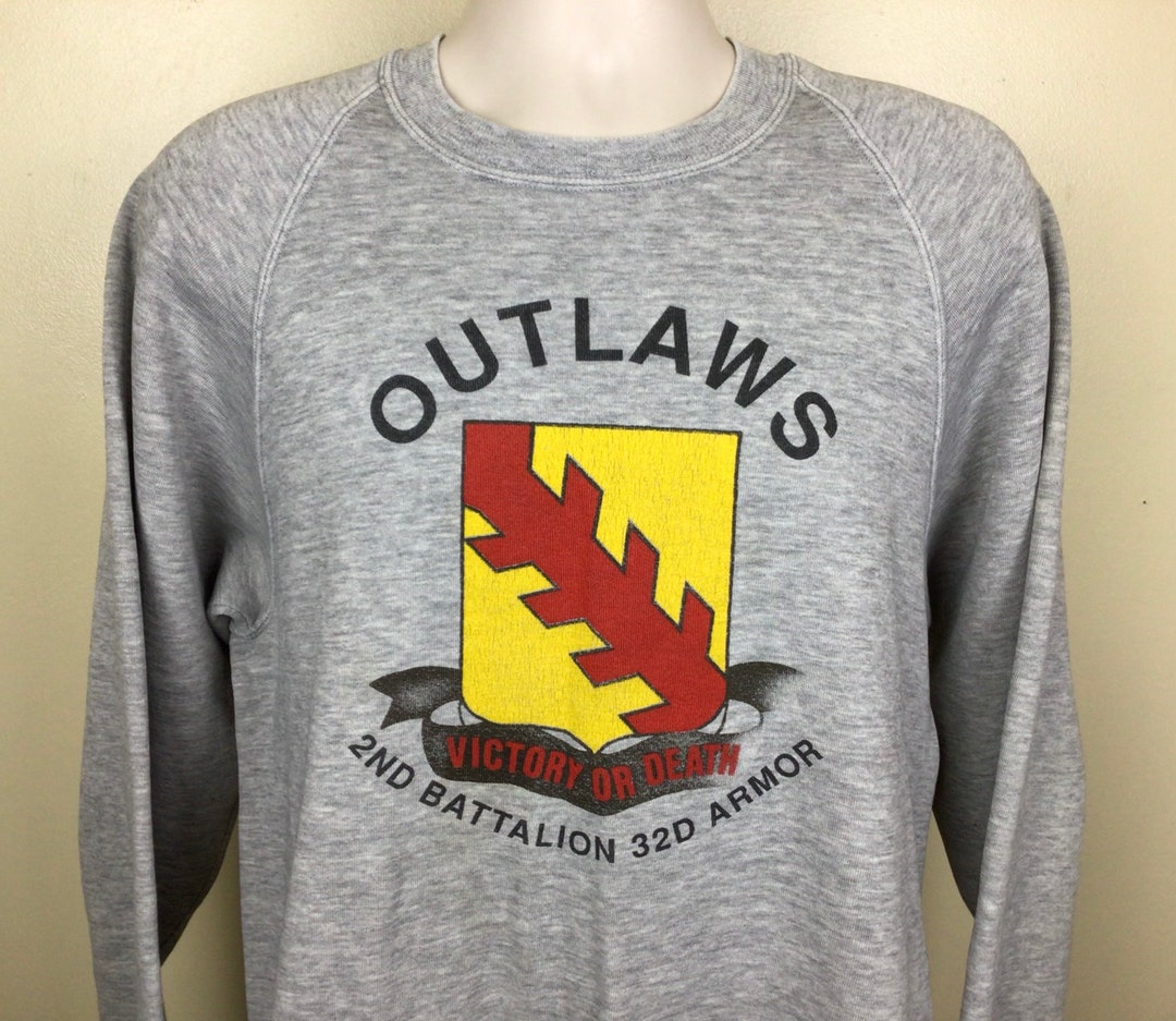 Vtg 90s Outlaws 32nd Armor Raglan Crewneck Sweatshirt Heather Gray L/XL ...