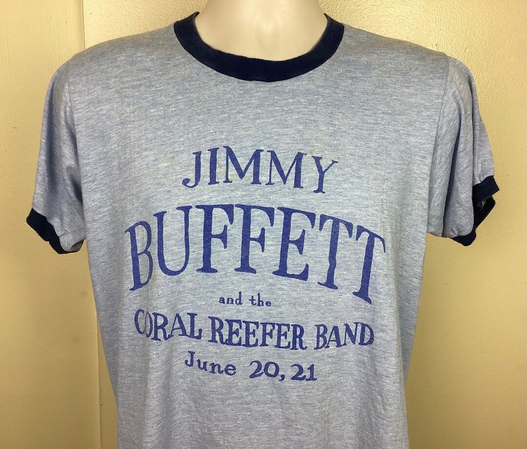 Vtg 1978 Jimmy Buffett Ringer Concert T-shirt Blue M 70s Universal ...