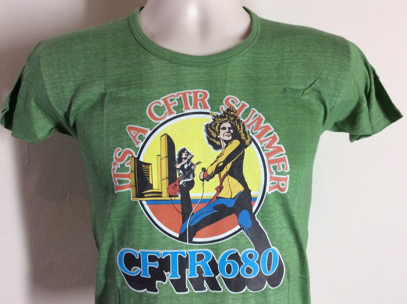 Vtg 70s CFTR 680 Toronto Radio Led Zeppelin T-shirt Green XS - Etsy