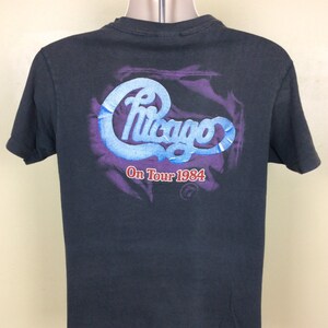 Vtg 1984 Chicago Concert T-shirt Black M/L 80s Yacht Rock Band Peter ...