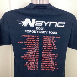 Vtg 2001 Nsync Concert T-shirt Black S Y2K N Sync Justin Timberlake Boy ...