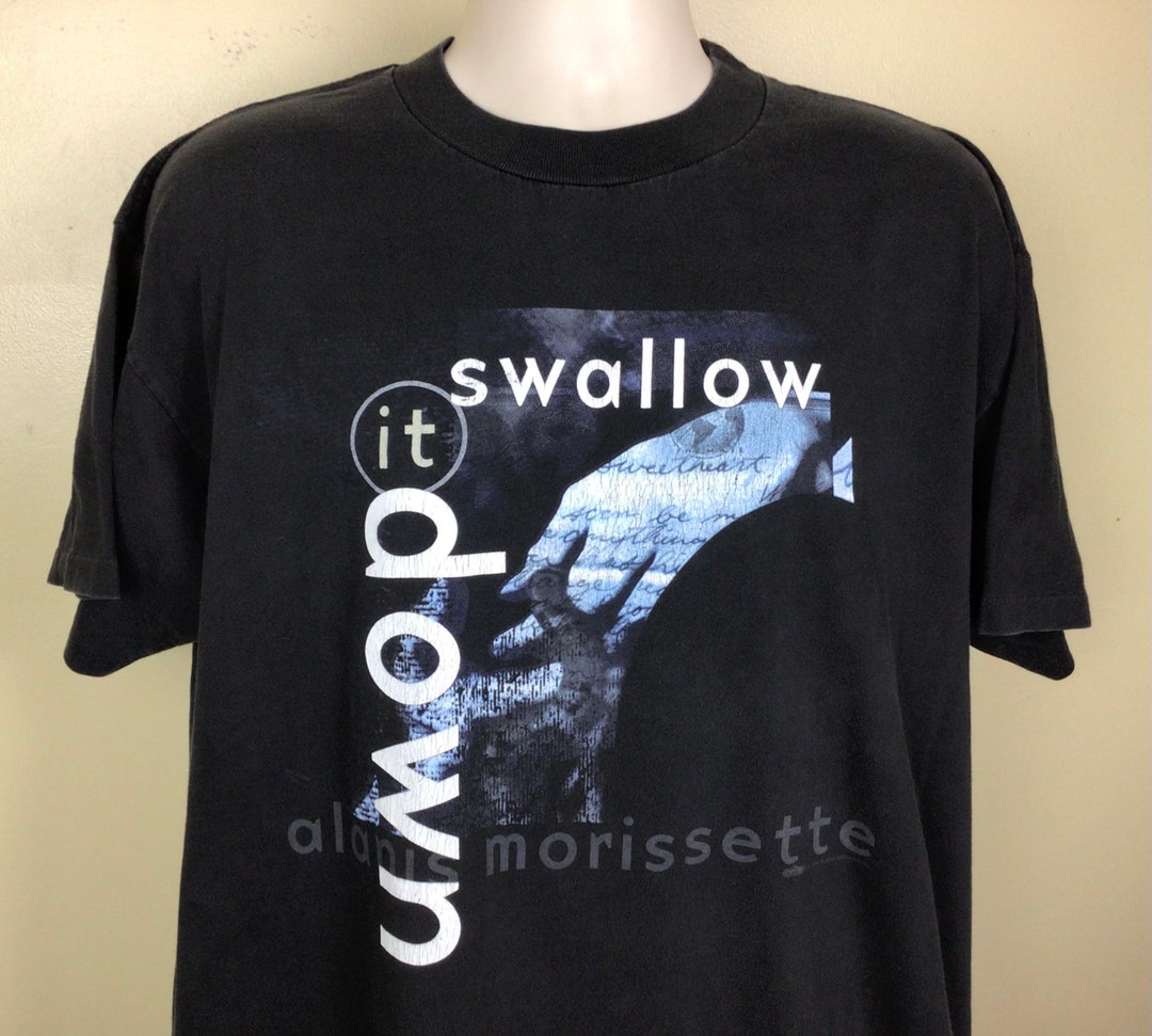 Vtg 1996 Alanis Morissette Concert T-shirt Black XL/XXL 90s Swallow It ... Vtg 1996 Alanis Morissette Concert T-shirt Black XL/XXL 90s Swallow It ...