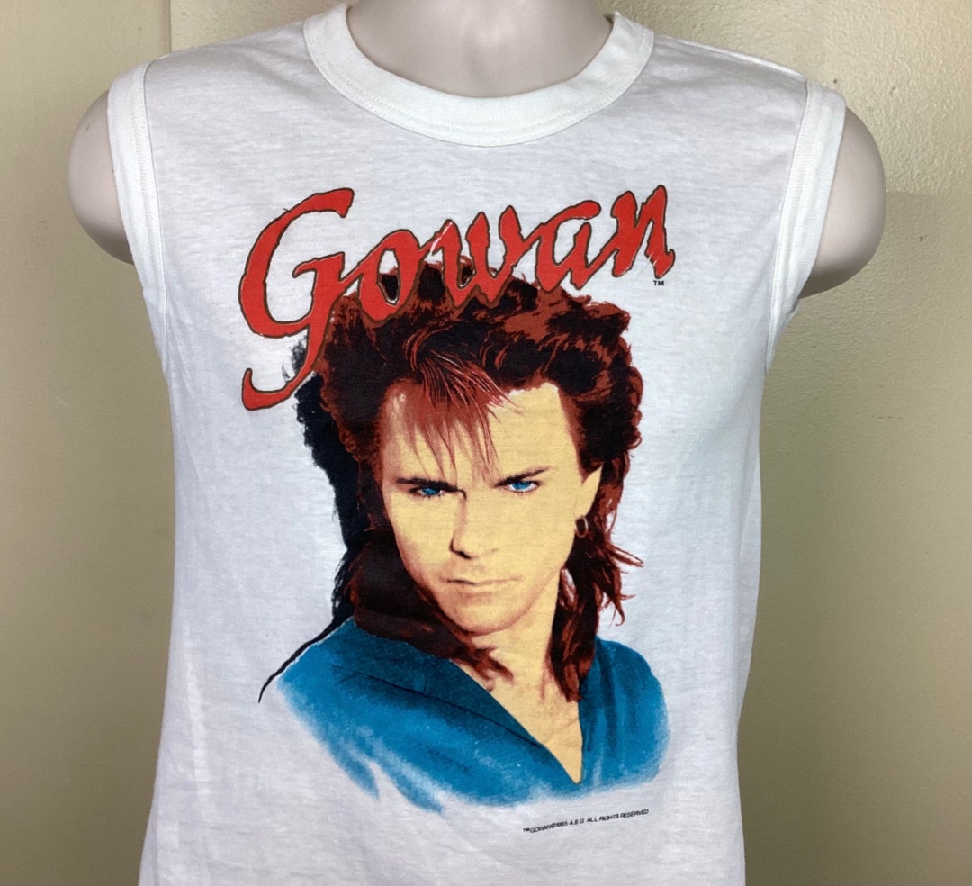 Vtg 1985 Gowan Sleeveless Muscle Concert T-shirt White S/M 80s Canadian ...