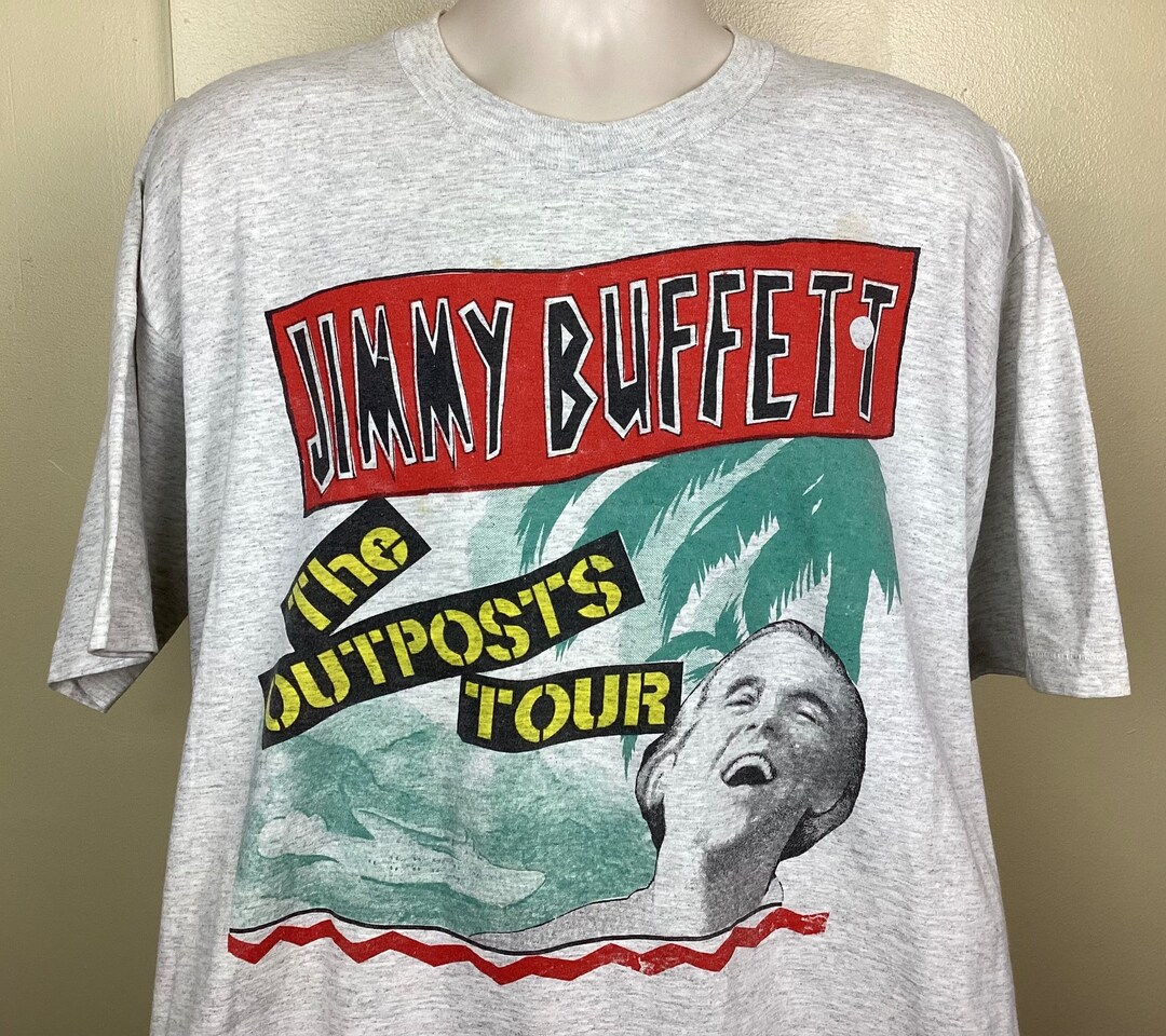 Vtg 1991 Jimmy Buffett Outposts Tour Concert T-shirt Heather Gray XL ...