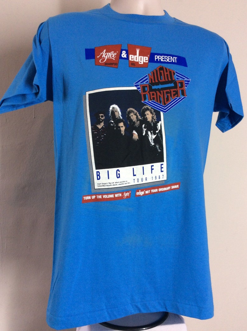 Vtg 1987 Night Ranger Concert T-shirt Blue M/L 80s Glam Rock - Etsy