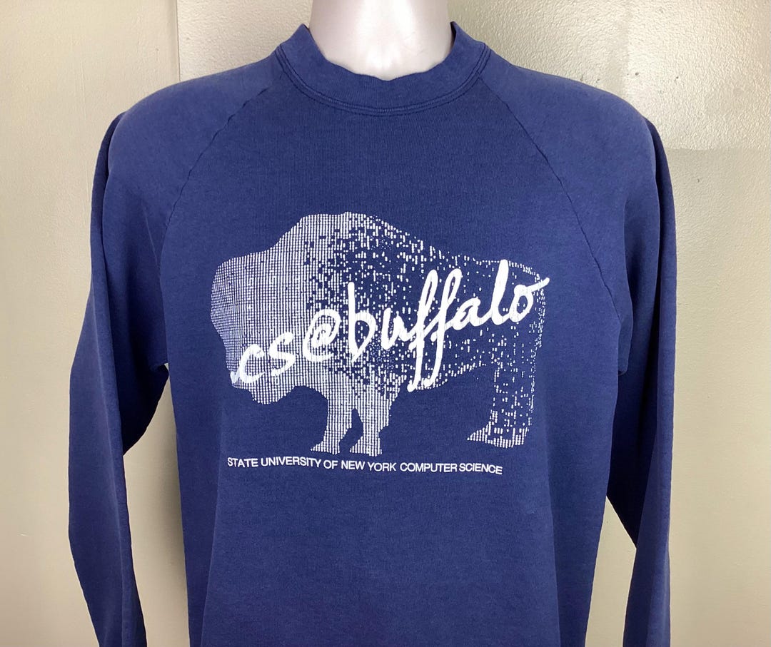 Vtg 80s Early 90s SUNY Buffalo Computer Science Raglan Crewneck ...