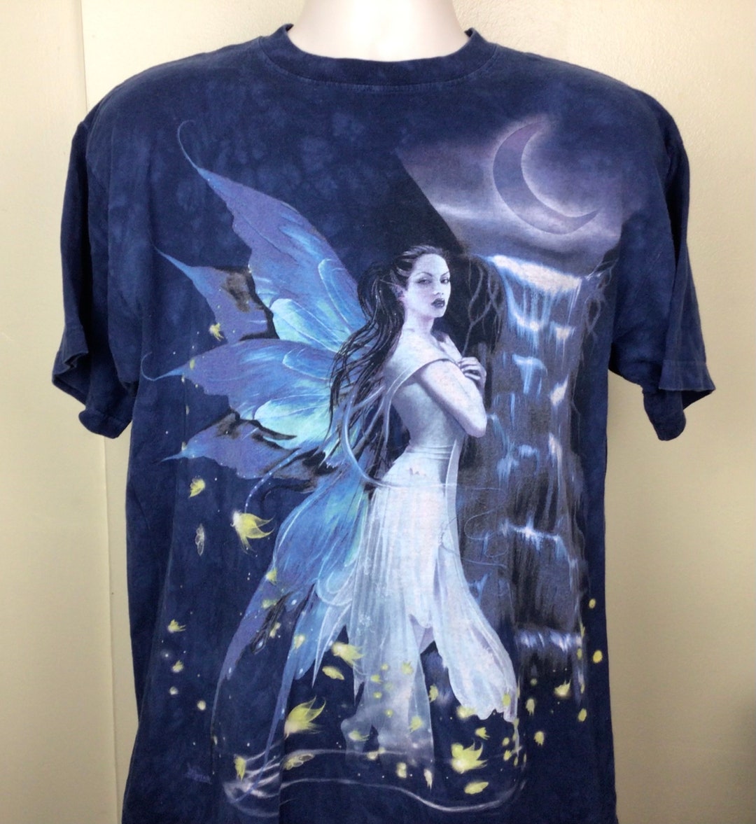 Vtg 2003 the Mountain Fairy T-shirt Blue L Y2K Fantasy Nature Fairy ...