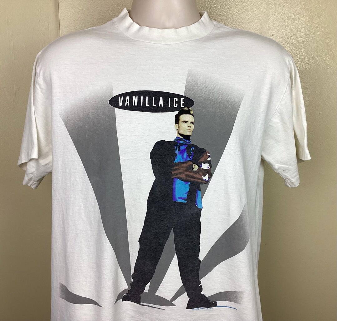 Vtg 1990 Vanilla Ice T-shirt White L 90s Rap Tee Rapper Hip Hop Music ...
