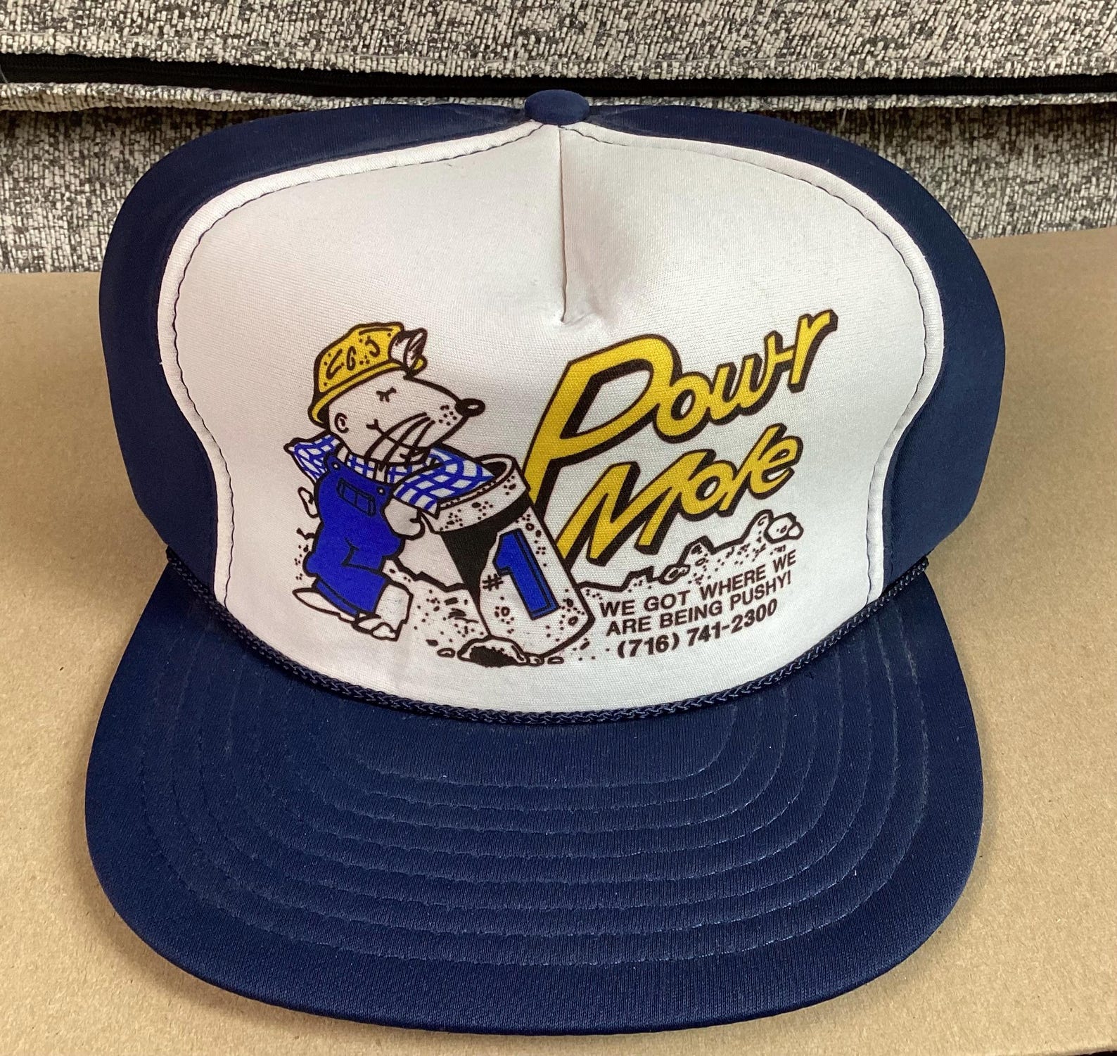 Vtg 80s Power Mole Trucker Hat White Blue Cap Adjustable Snapback - Etsy