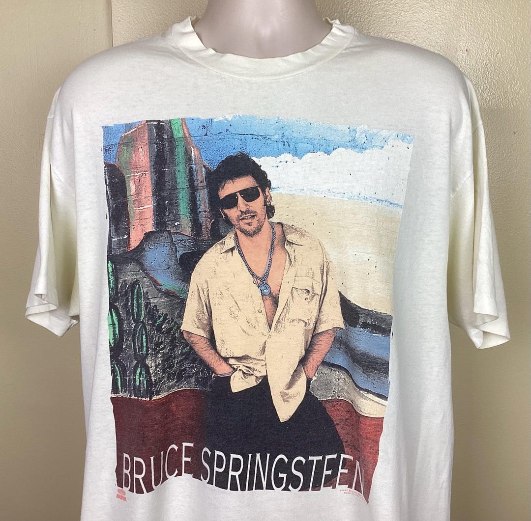 Vtg 1992 Bruce Springsteen Concert T-shirt White XL 90s Lucky Town ...