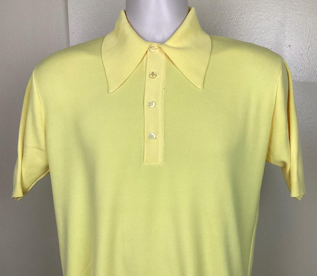 Vtg 60s 70s Fairmont Ban Lon Polo Shirt Gold Yellow M Nylon - Etsy