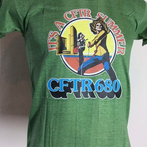 Vtg 70s CFTR 680 Toronto Radio Led Zeppelin T-shirt Green XS Robert ...