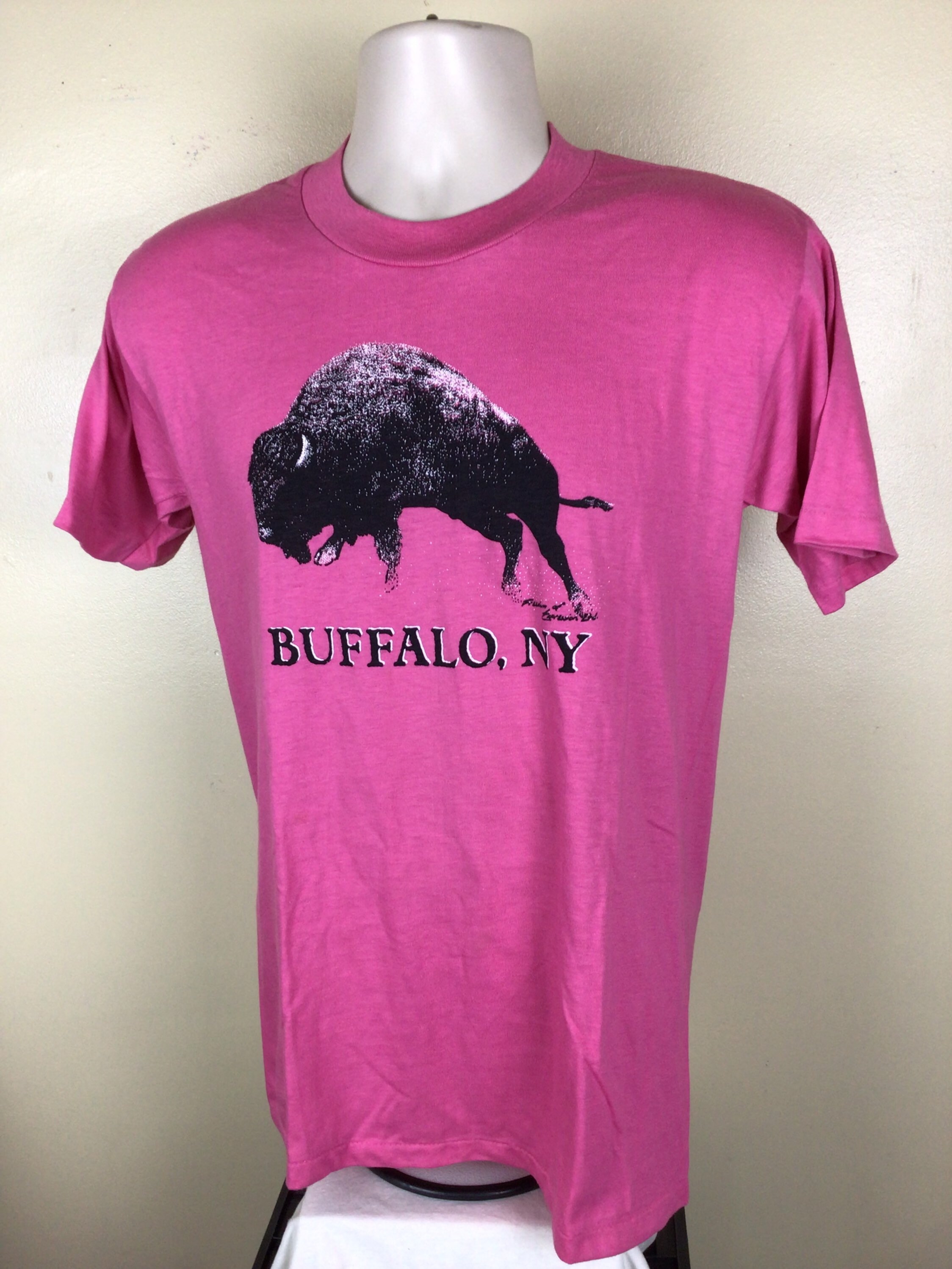 Vtg 80s Buffalo NY T-shirt Pink S/M Destination City Tourism Souvenir ...