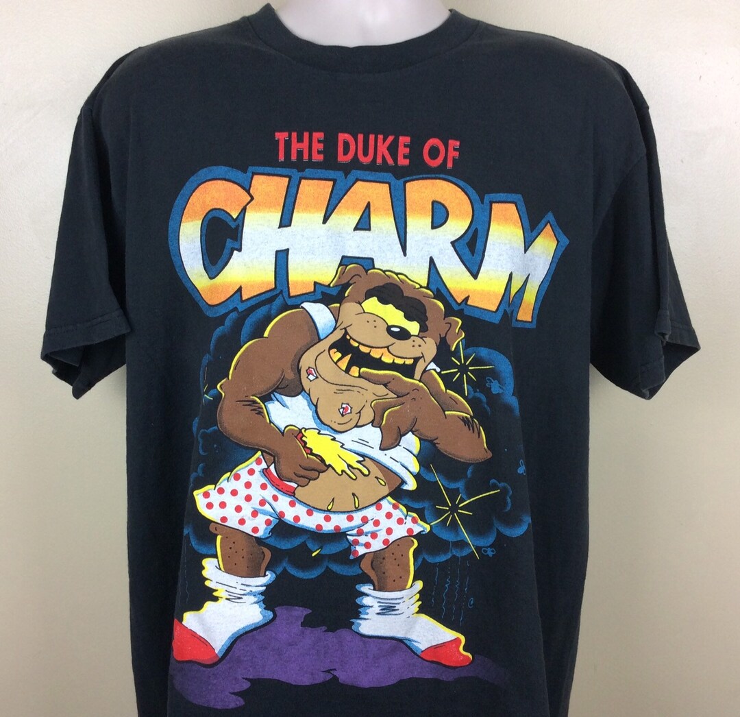 Vtg 90s the Duke of Charm T-shirt Black L/XL Dog Funny Novelty Humor - Etsy