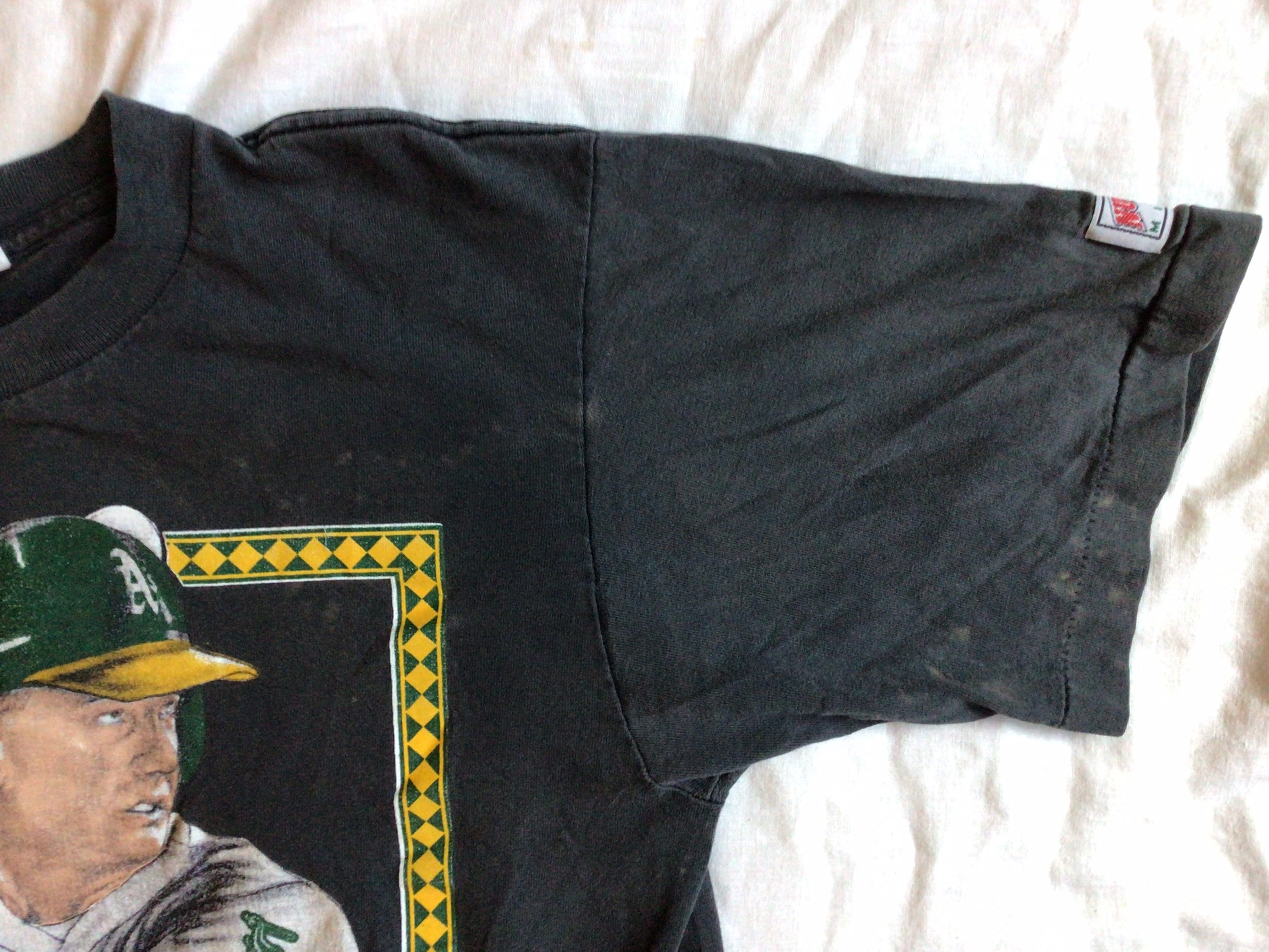 Vtg 1991 Mark Mcgwire Oakland Athletics T-shirt Black L 90s Vtg 1991 Mark Mcgwire Oakland Athletics T-shirt Black L 90s