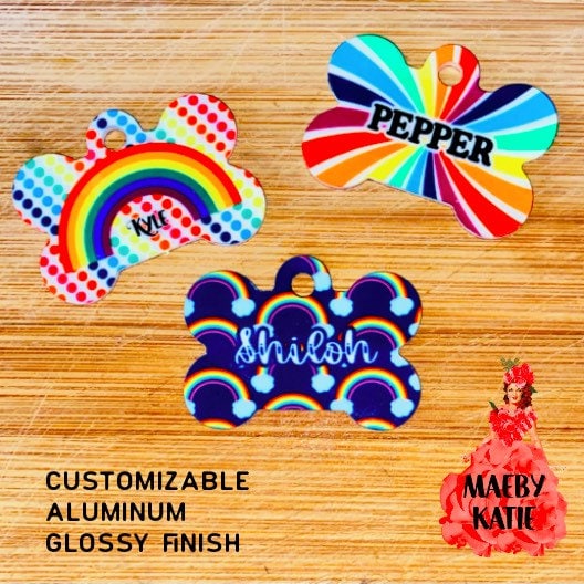 Pride Pet Id Tag LGBTQ Pet Id Tag Rainbow Pet Id Tag - Etsy