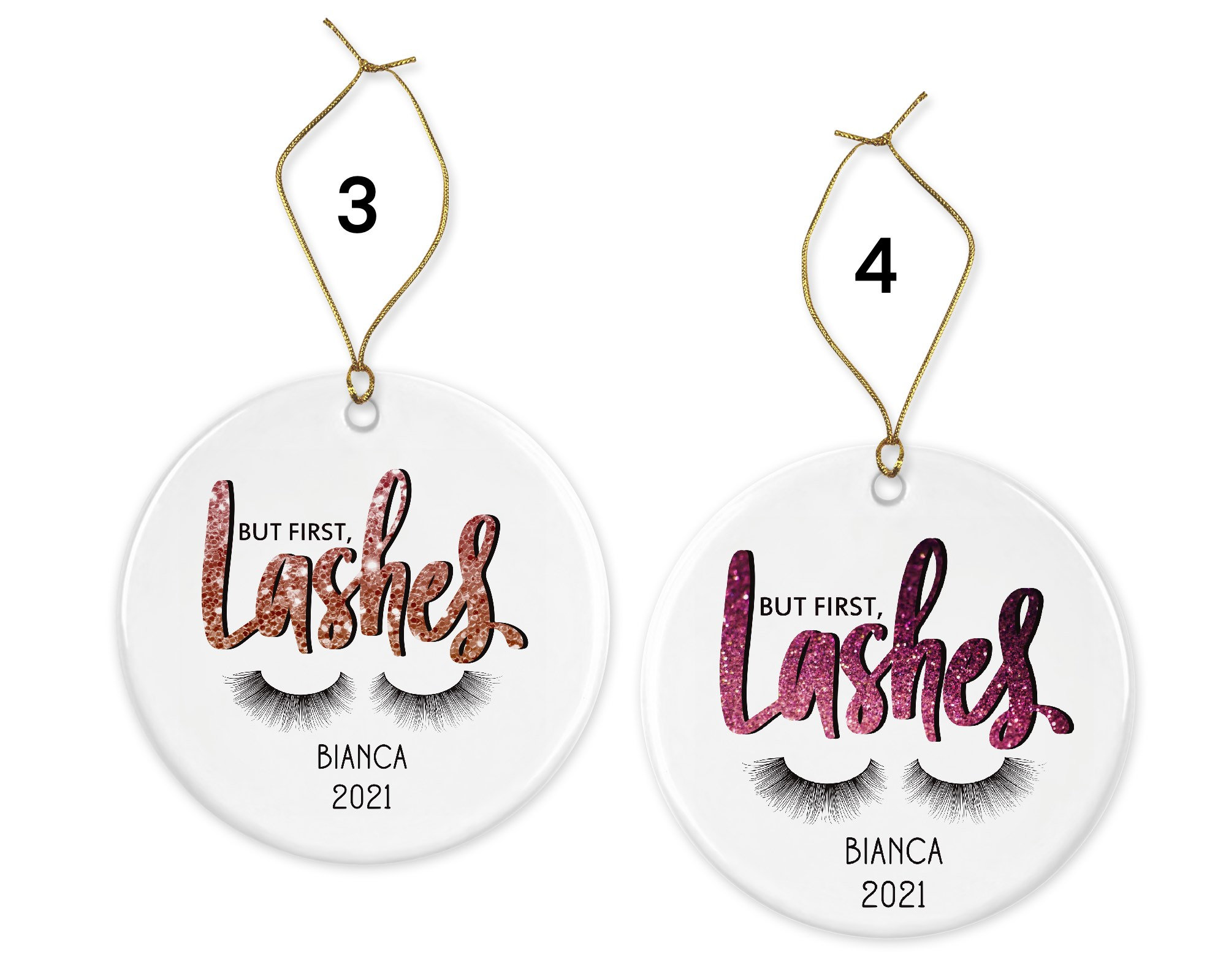 Eyelash Christmas Ornament | Personalized Lash Eyelash Tech | Lash Tech ...