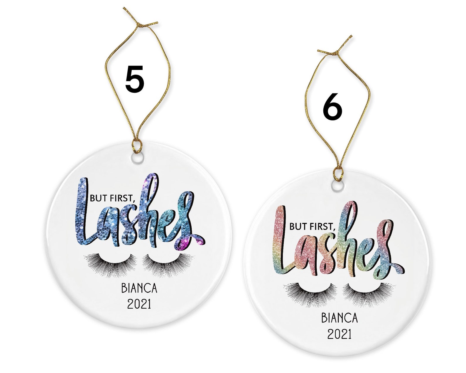 Eyelash Christmas Ornament | Personalized Lash Eyelash Tech | Lash Tech ...