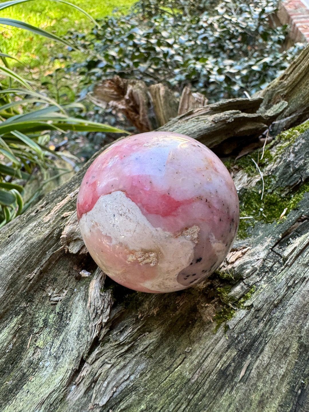 Beautifull Natural Pink Opal Sphere With Stand From Ica, Peru Specimen ...
