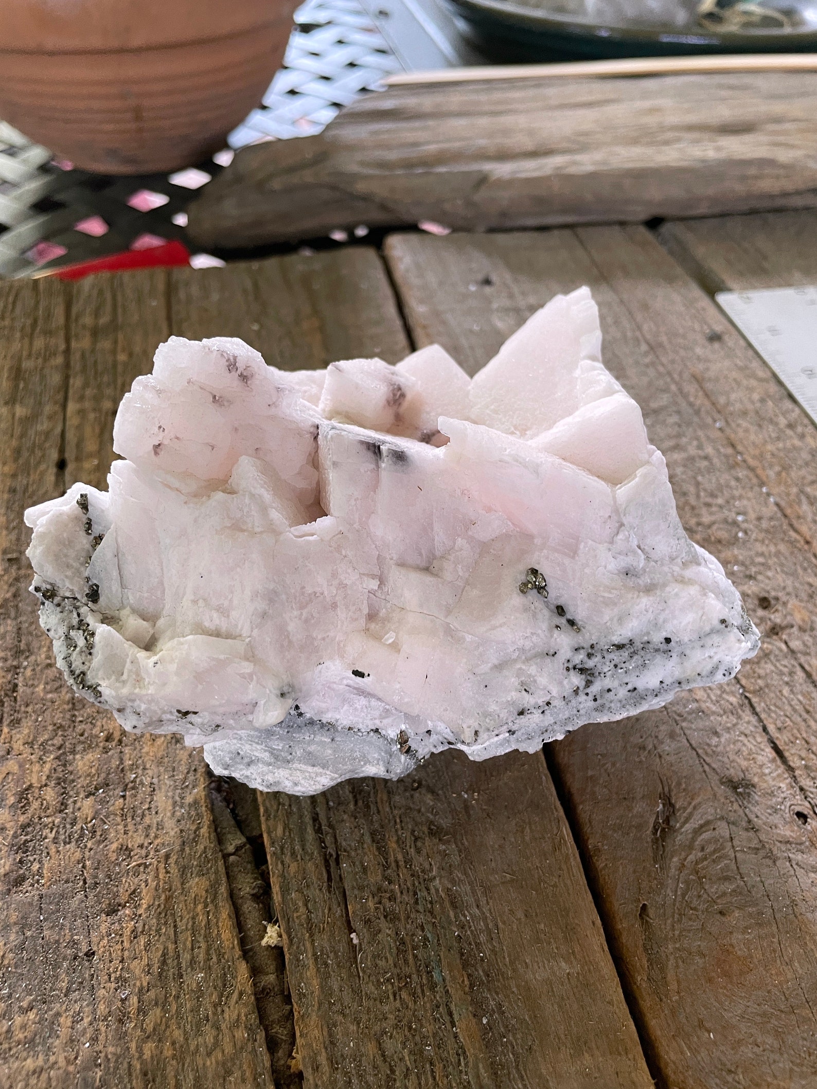 Mangano Calcite Specimen: Pale Pink Mineral Crystal From Peru (912g) - Etsy